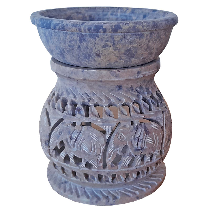Fair Trade Elephant Soapstone Oil Burner - Pure Aromatherapy